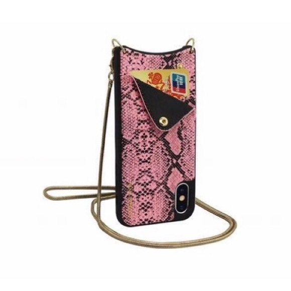 Curated Luxury | Accessories | Iphone Wallet Case On A Chain Pink ...